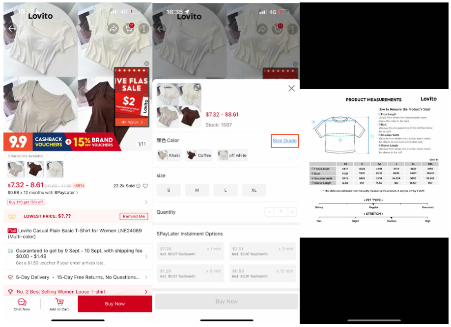 Mandatory Size Chart for Fashion Listings | Shopee MY Seller Education Hub
