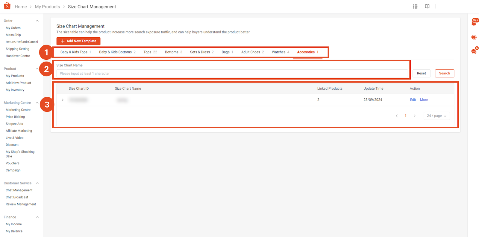 Size Chart Management Tool | Shopee MY Seller Education Hub