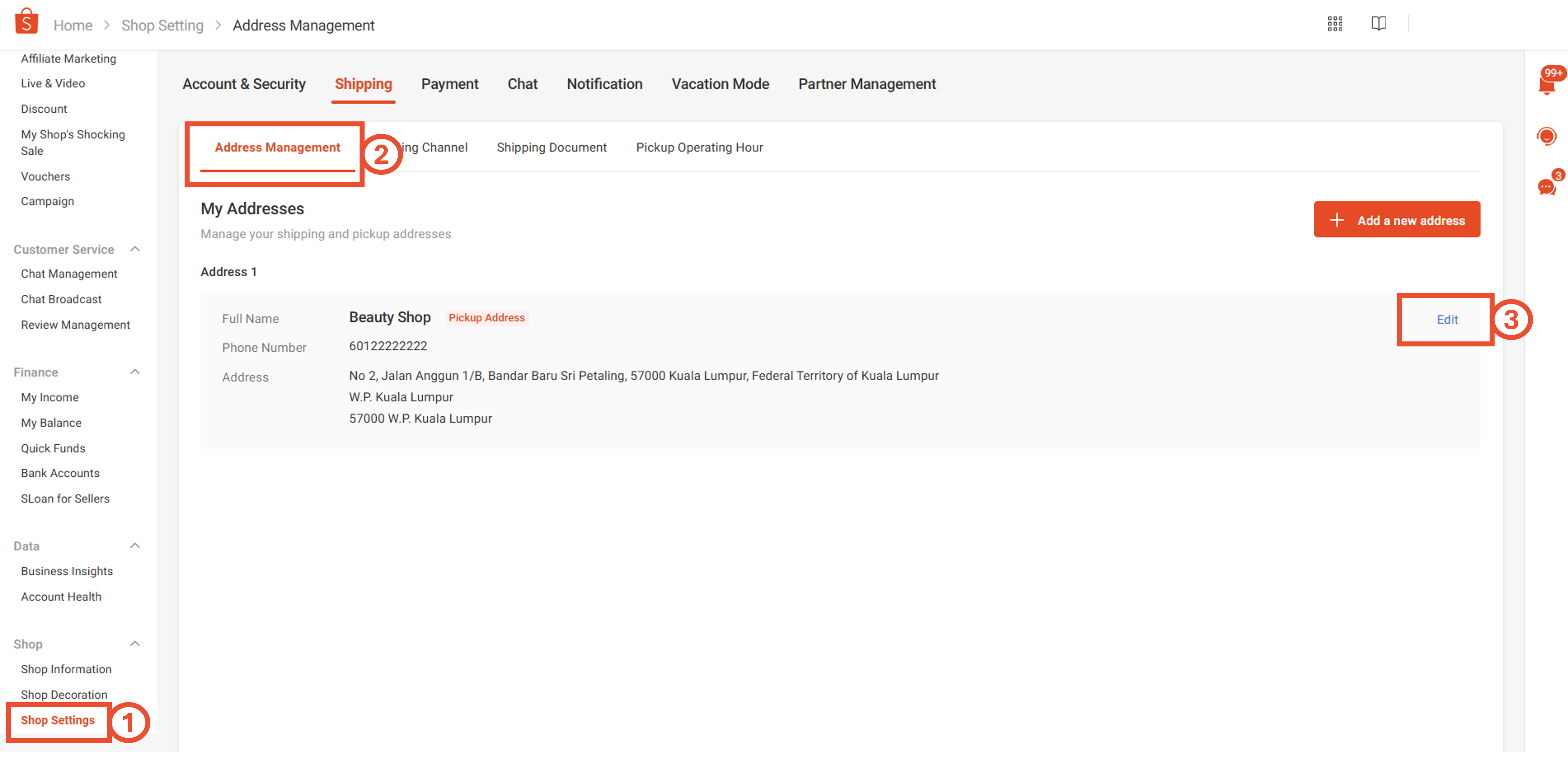 How do I update my Pickup Address geolocation pin? | Shopee MY Seller Education Hub