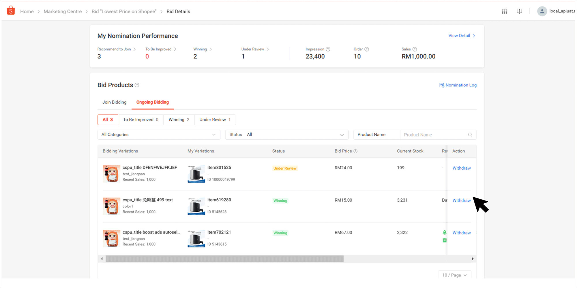 What can sellers do upon joining Real Time Bidding | Shopee MY Seller ...