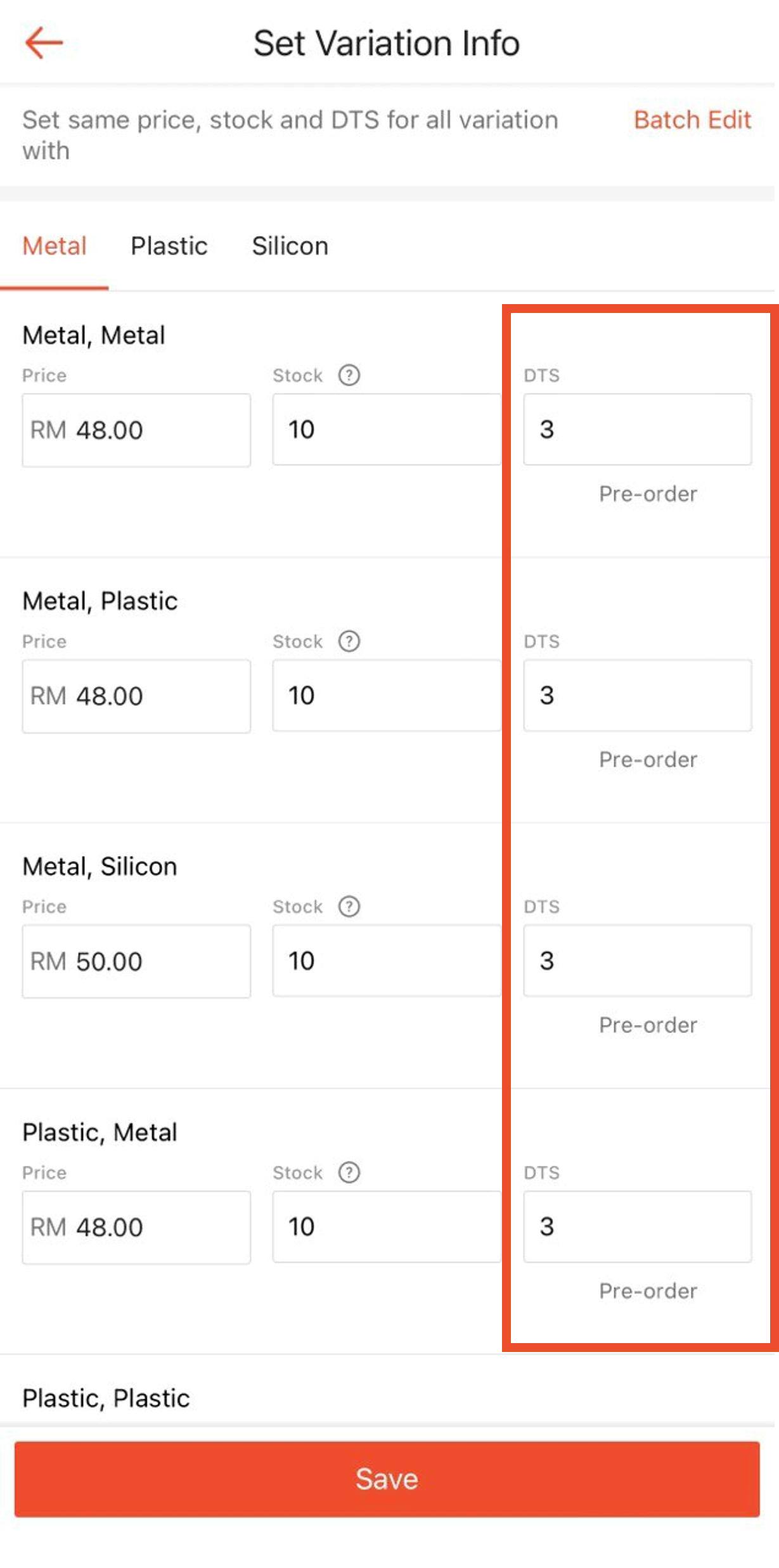 Setting Pre-order at Variation Level | Shopee MY Seller Education Hub