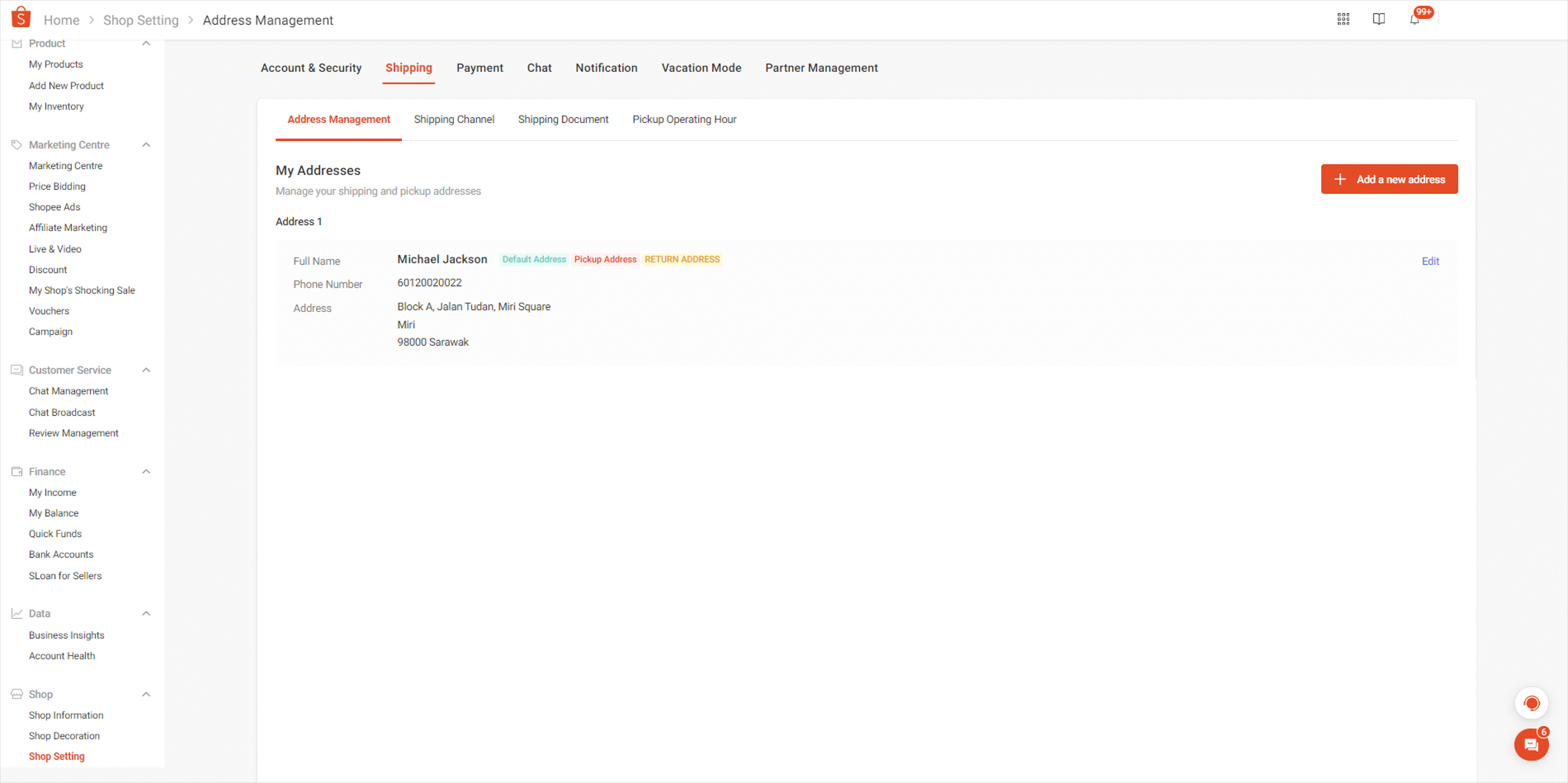 How do I add/edit my address? | Shopee MY Seller Education Hub