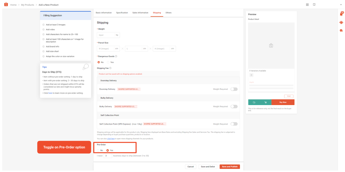 Listing Guidelines - Pre-Order Listings Tagging | Shopee MY Seller ...