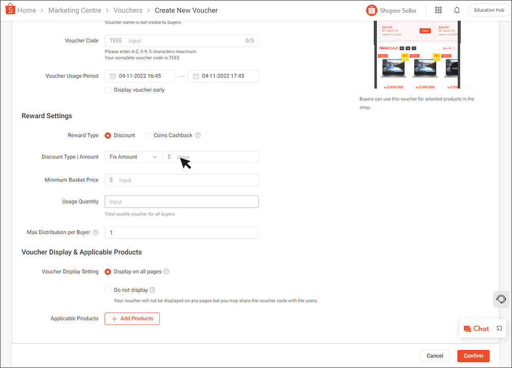 Vouchers | Shopee SG Seller Education Hub
