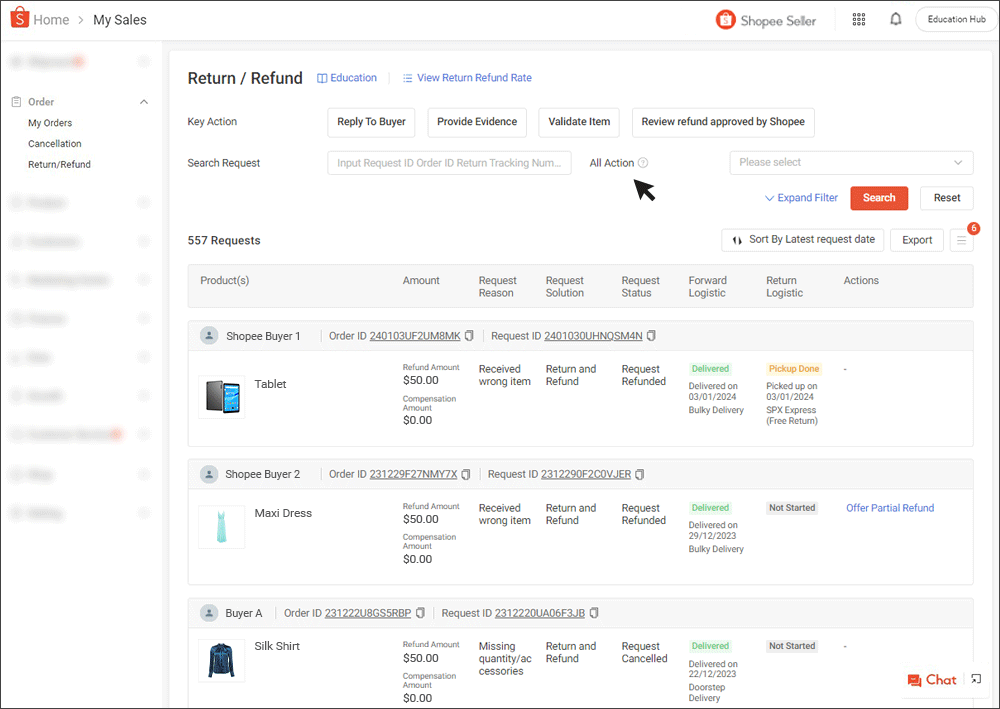 Respond to Mall return/refund requests | SG Seller [Shopee]
