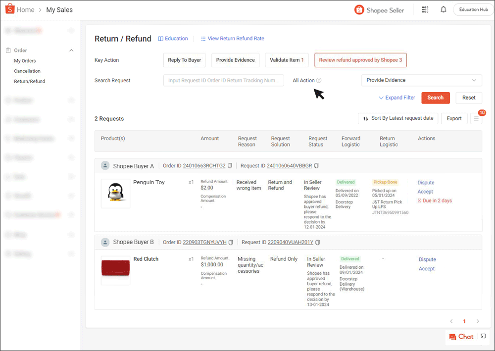 Respond to Mall return/refund requests | SG Seller [Shopee]